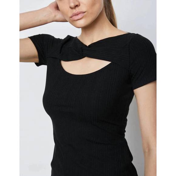 Bailey 44 | Tops | New Bailey 44 Rue Short Sleeve Cut Out Top In Black ...